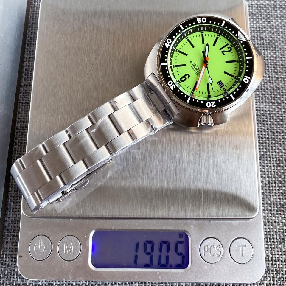 200M Dive 44mm NH35 Automatic Watch Men Green Lume Dial Sapphire Steel ...