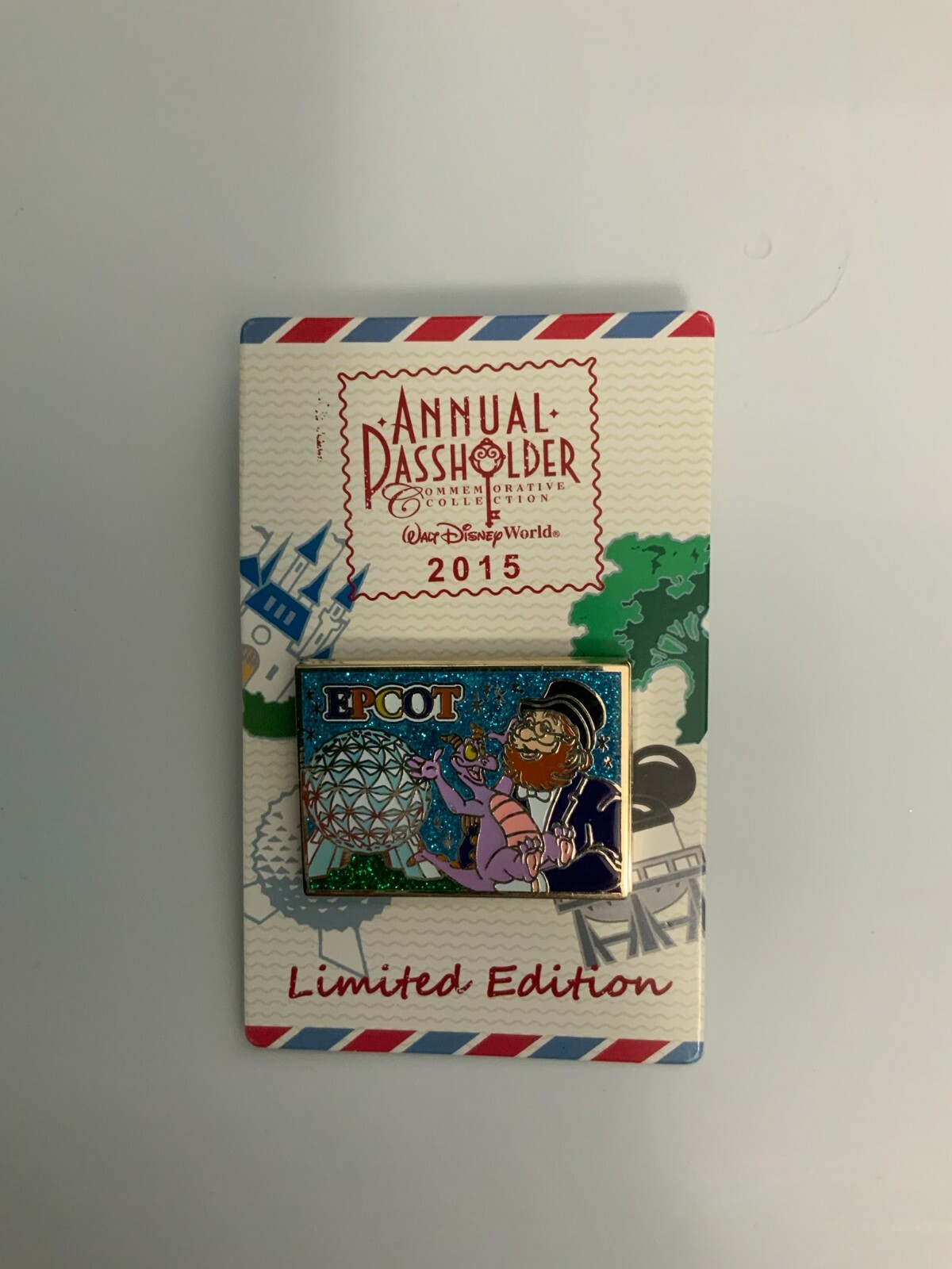 2015 Disney Annual Passholder Pin EPCOT Figment Dreamfinder Postcard LE ...