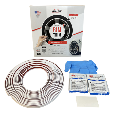 All-Fit Rim Trim [White] Universal Ring Molding Color Wheel Band Kit ...