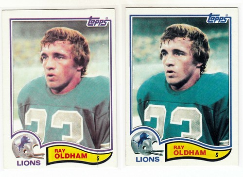 RAY OLDHAM 1982 Topps #345 Error/Variation Blue/Purple Lions | eBay
