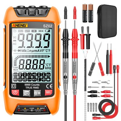 Digital Multimeter Smart Testers Trms 9999 Counts Antiburning Ohm Amp ...