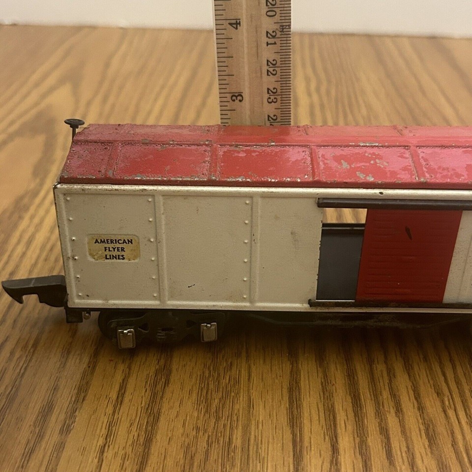 American Flyer Lines 478 O Gauge Metal Freight Boxcar Red & White ...