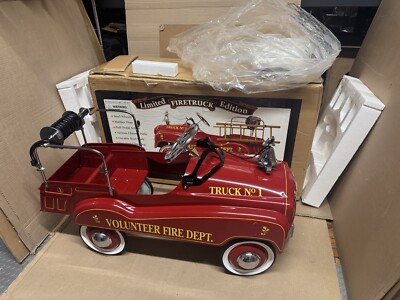 Gear Box Fire Truck Pedal Car Limited Edition Metal Stamped Steel Body ...