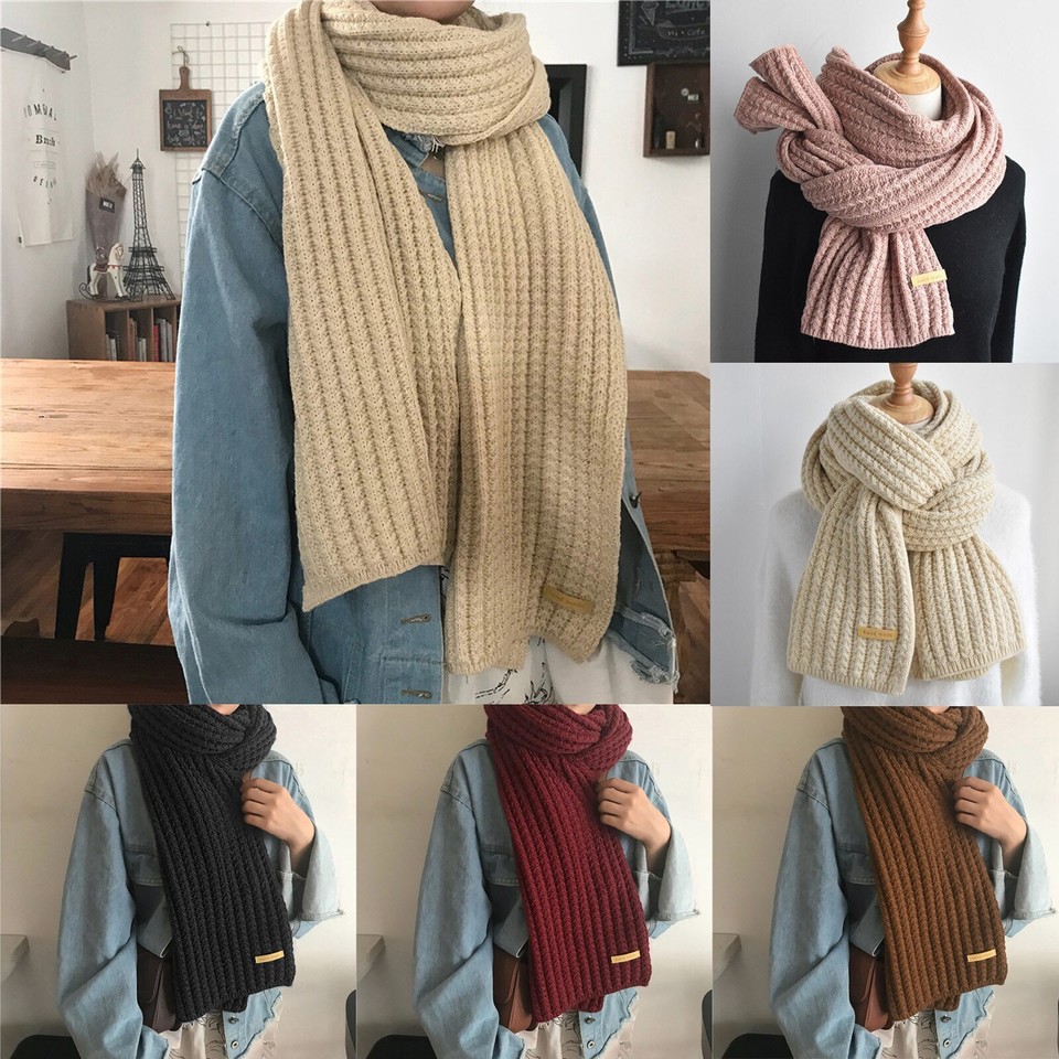 Wool Scarf High Quality Thickening Winter Warm Solid Scarves for Men ...