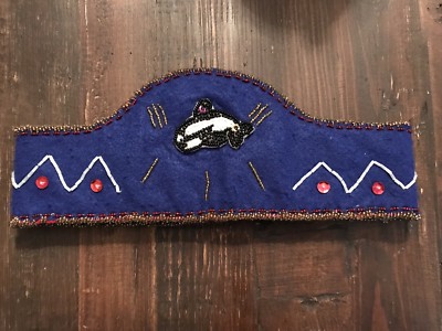 Vintage Women’s Beaded Tlingit Headdress Regalia “Killer-Whale” Alaska ...