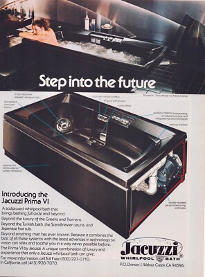 JACUZZI Black Prima VI Whirlpool Bath ~ VINTAGE PRINT AD ~ 1979 | eBay