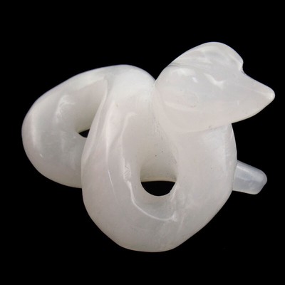 53x33x35mm Carved A+ White Jade Snake Figurine Decoration Q01830 | eBay