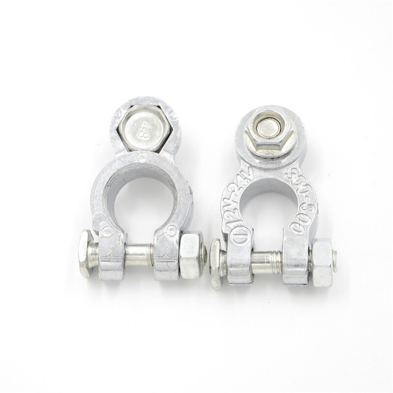 2Pcs/Set Zinc Coat Positive Negative Battery Terminals Clamp Connectors ...