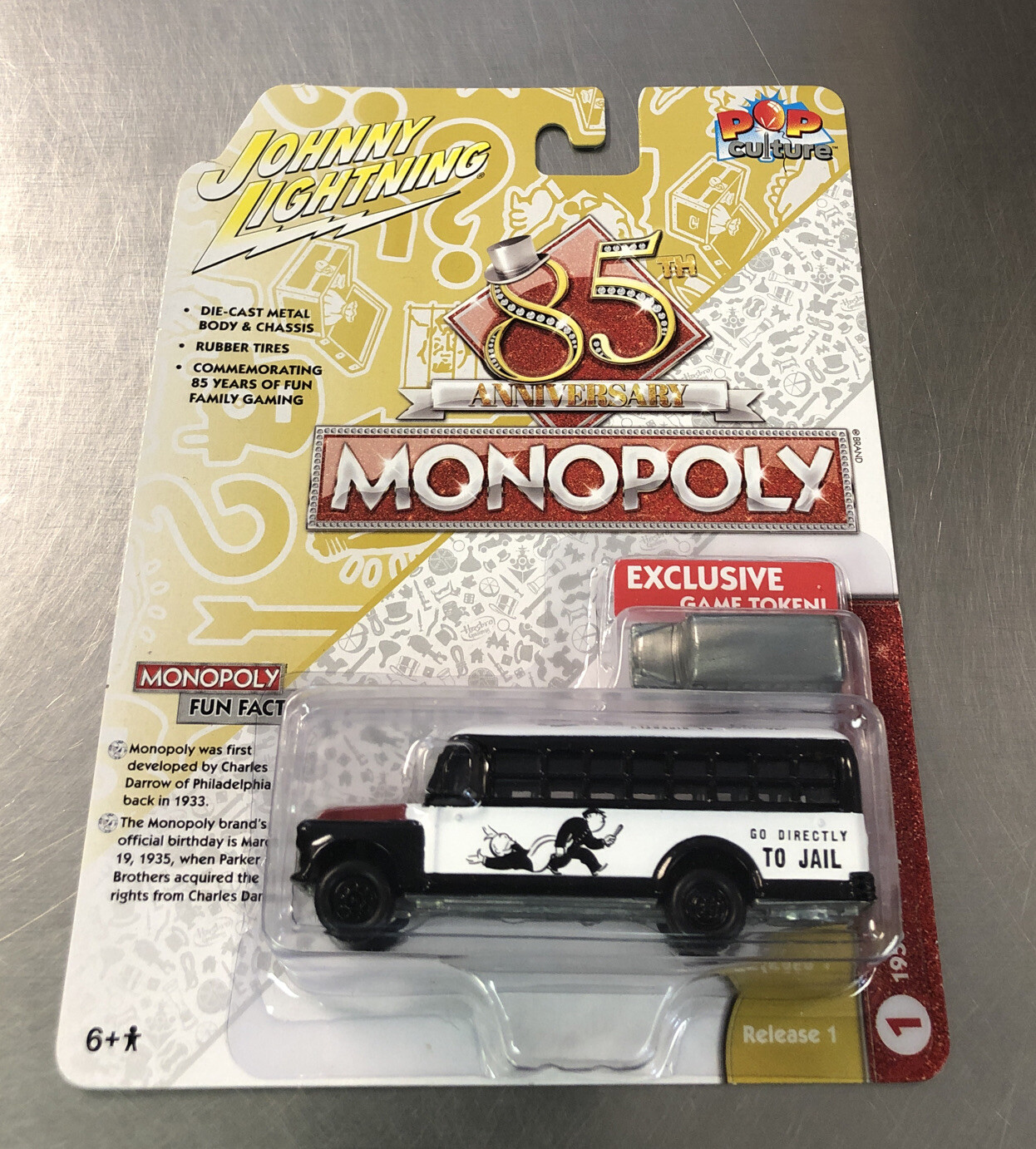 JOHNNY LIGHTNING 1956 CHEVY SCHOOL BUS MONOPOLY EXCLUSIVE POP CULTURE ...