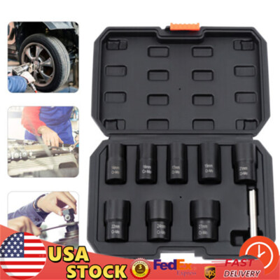 8Pcs Wheel Lug Nut Remover Kit Wheel Lock Removal Locked Nut Bolt ...