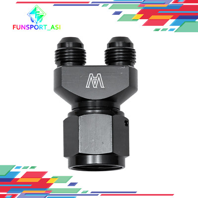 Y Block Fitting Adapter -10AN Female To Parallel Exit Dual -6AN Male | eBay