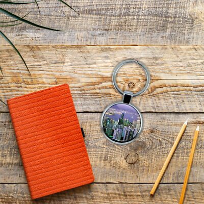 VILLA CRAFT Hong Kong Keychain with Epoxy Dome and Metal Keyring | eBay