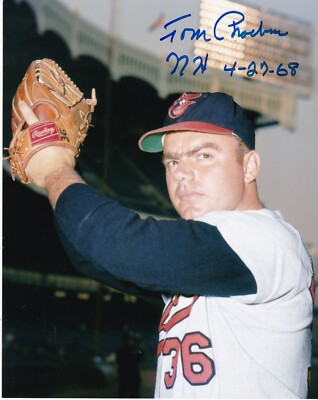 TOM PHOEBUS BALTIMORE ORIOLES NO-HITTER 4-27-68 COLOR ACTION SIGNED ...