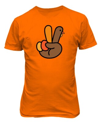 Thanksgiving Turkey Peace Hand Sign Funny Thankful Unisex T-Shirt | eBay