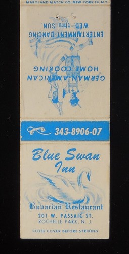 1970s Blue Swan Inn Bavarian Restaurant German Home Cooking Rochelle ...