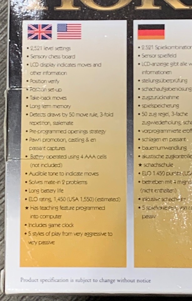 HORIZON TRAVEL ELECTRONIC CHESS COMPUTER by SYSTEMA KRYPTON EXCELLENT ...