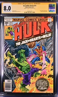 INCREDIBLE HULK #214 - 8/77 - SIGNATURE SERIES SIGNED BY GLYNIS OLIVER ...
