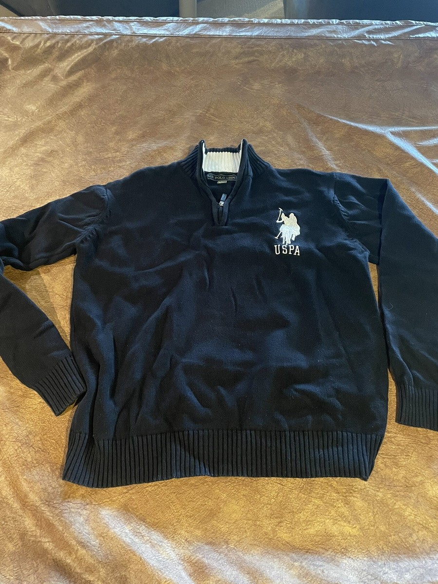 Uspa Black Sweater US U.S. Polo Assn USPA Men's Quarter Zip Sweater