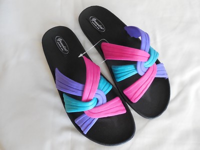 GRANDCO TRI COLOR SLIDE SANDALS BLACK/MULTI SIZE 9 | eBay