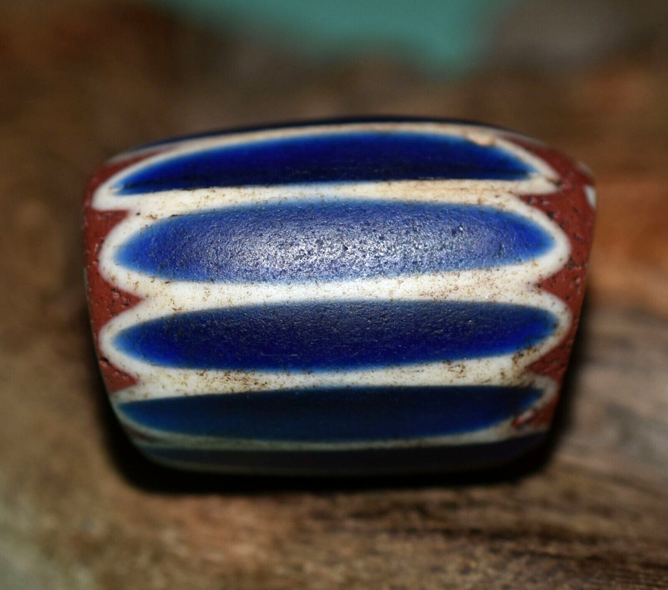 Antique Venetian Six Layer Chevron Italian Drawn Cane Glass Bead ...