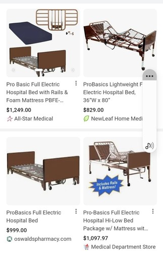 Probasics 5301 Semi-electric Hospital Bed w/8" Sealy Foam Mattress ...