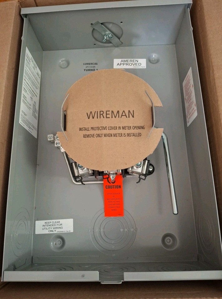 Siemens 200A 5 Jaw Lever-Bypass Ringless Overhead/Underground Fed Meter ...