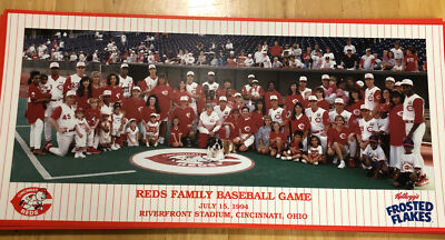1994 CINCINNATI REDS Poster Stadium Family Photo Poster Kelloggs | eBay