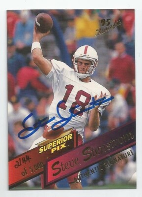 1995 Superior Pix Autograph Steve Stenstrom #'d /5000 Stanford Cardinal ...