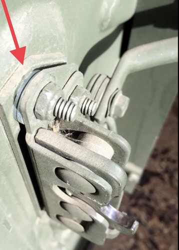 1 HUMVEE X-DOOR Rotary Latch Spacer, Green Plate lock assembly Part ...