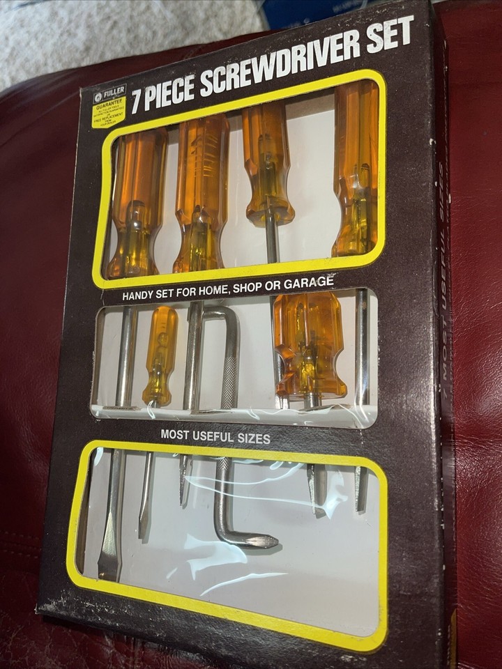 NOS VINTAGE FULLER TOOLS 7-pc. SCREWDRIVER SET No. 5000 USA | eBay