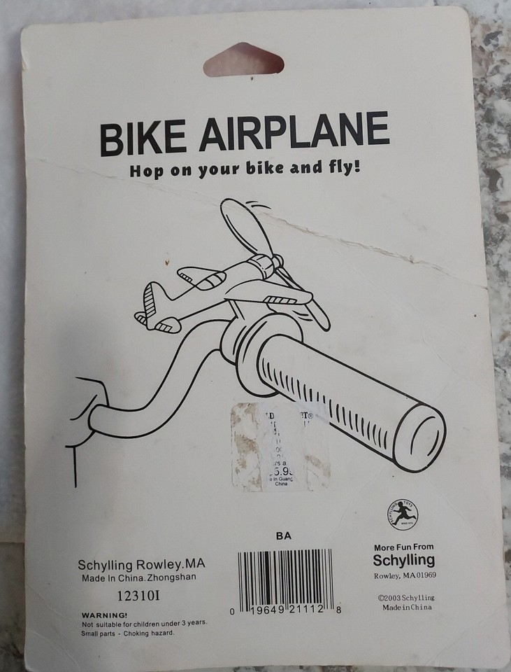 Bike Airplane for Handlebar with Spinning Propeller by Schylling New ...