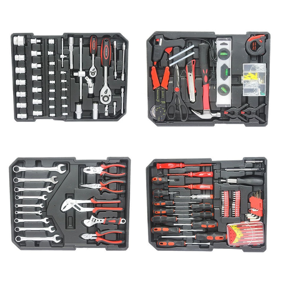 186pcs Tool Set Case Mechanics Kit Box Organize with Castors Toolbox ...