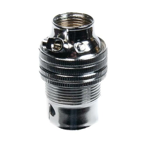 Chrome Lamp Holder Small Bayonet Cap SBC (B15d) Bulb Holder 1/2" Screw ...