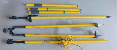 2 Trimble Target / Prism Rods / Poles w/ Extensions & Bipod SurveyTotal ...
