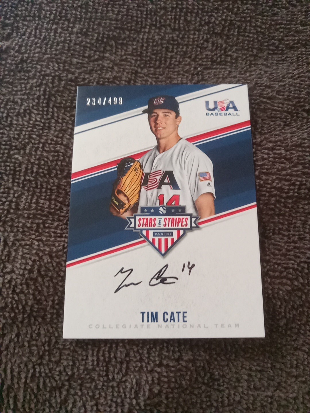 2018 Panini Stars&Stripes USA Baseball Tim Cates Auto Baseball Card TC ...