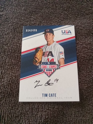 2018 Panini Stars&Stripes USA Baseball Tim Cates Auto Baseball Card TC ...