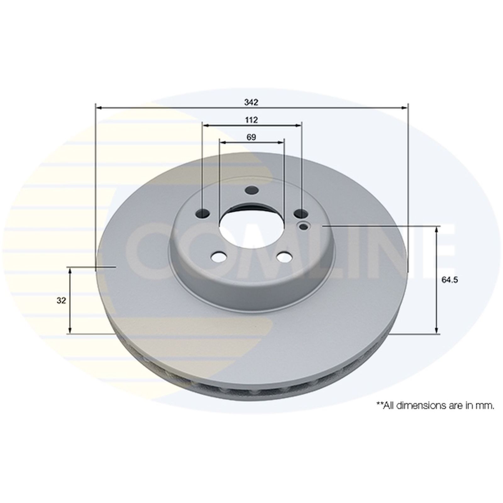 Comline Front Brake Discs Vented 342mm For Mercedes GLC C253 250 d ...