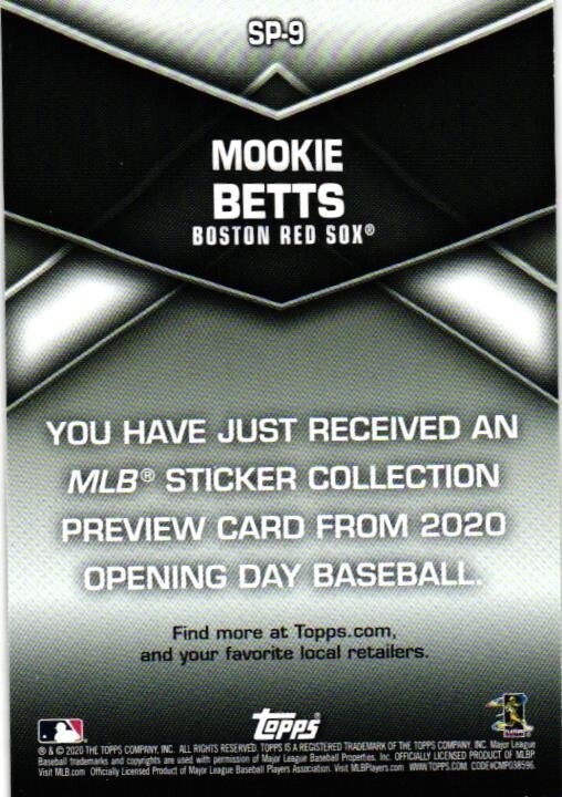 2020 Topps Opening Day # SP-9 Mookie Betts-Boston Red Sox | eBay