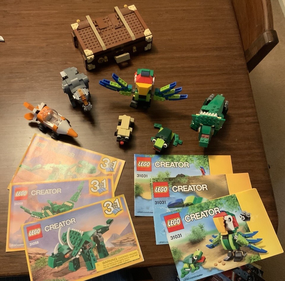 LEGO CREATOR 31031 Rainforest Animals 75952 Newt’s Case LOT Parrot ...