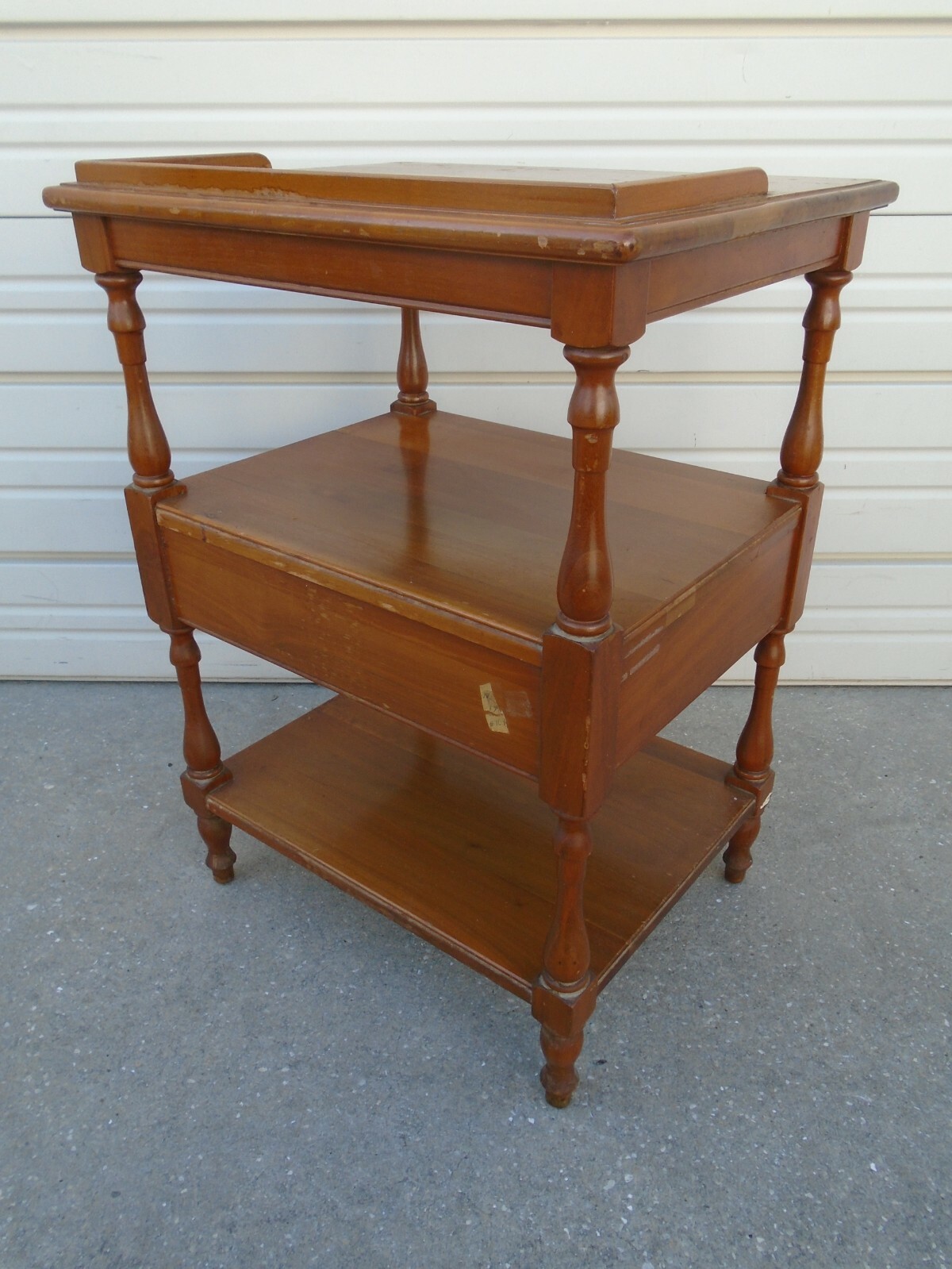 1 Tall Nightstand British Colonial Bed Table Side End French Farmhouse ...