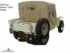Canvas Half Cabin Soft Top with Frame & Door Frame For Willys Jeep CJ2A ...