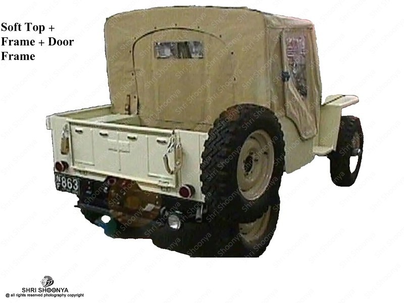 Canvas Half Cabin Soft Top with Frame & Door Frame For Willys Jeep CJ2A ...