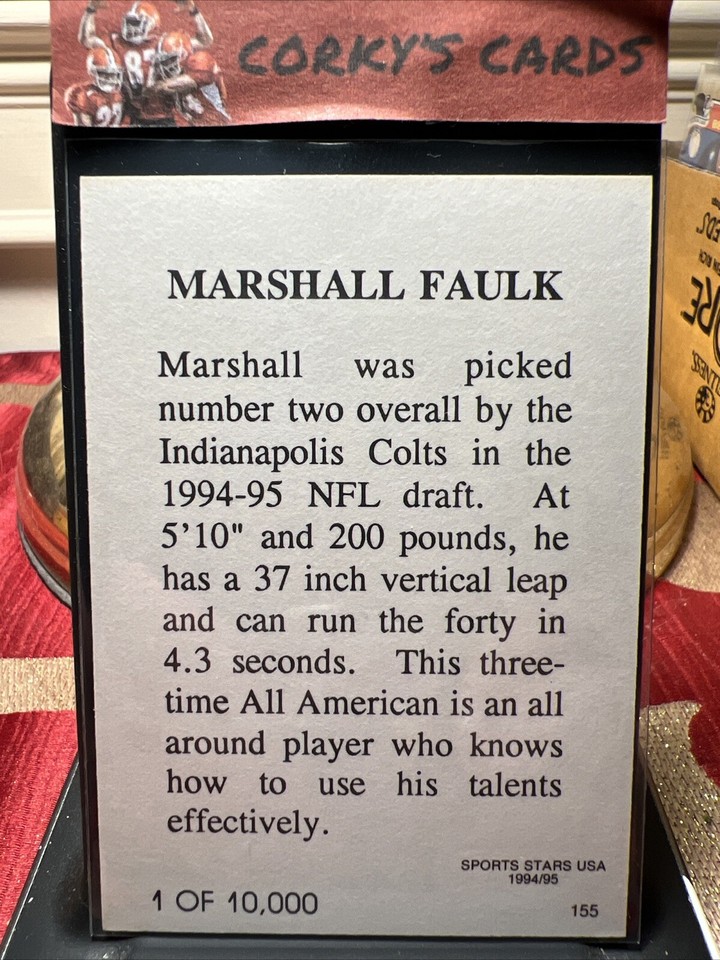 1994/95 Marshall Faulk /10,000 Rookie RC Sports Stars USA | eBay