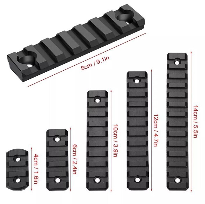 6 Pack Lock Picatinny Rail Aluminum 3/5/7/9/11/13 Slot Set M-Lok ...