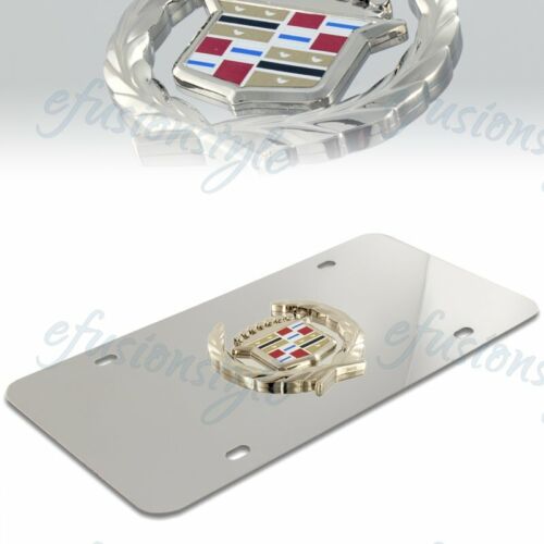 AUTHENTIC CADILLAC Wreath Logo Front Mirror Stainless Steel License ...