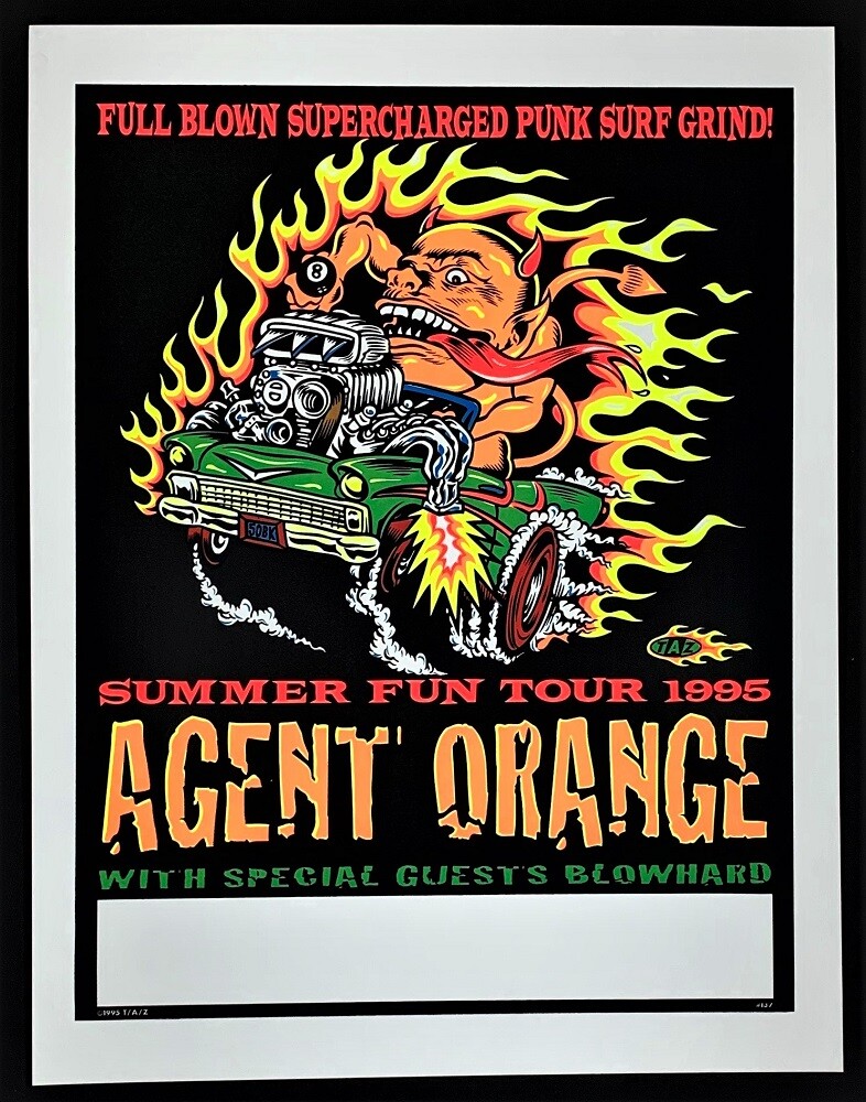 Agent Orange POSTER Blowhard Summer Fun Tour 1995 Silkscreen by TAZ ...