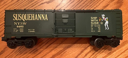 Lionel 9402 Susquehanna NYSW "Ship with Susie" Boxcar O Gauge '78 New ...