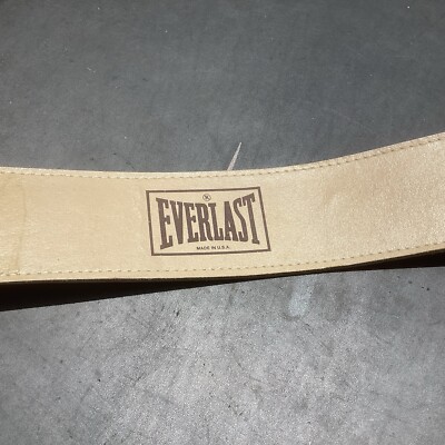 Everlast Weight Lifting Belt 4" Leather Tan Size Large Model #1012 USA ...