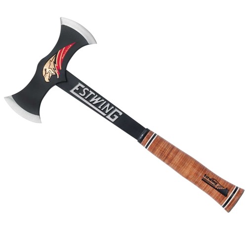 EstWing EDBA Black Finish Double Bit Axe w/ Leather Grip & Sheath | eBay