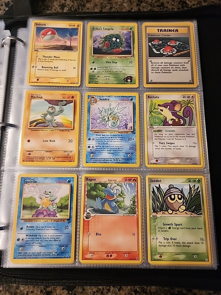 Huge Pokemon Collection Binder Vintage / E-Reader Lot of Cards Pikachu ...
